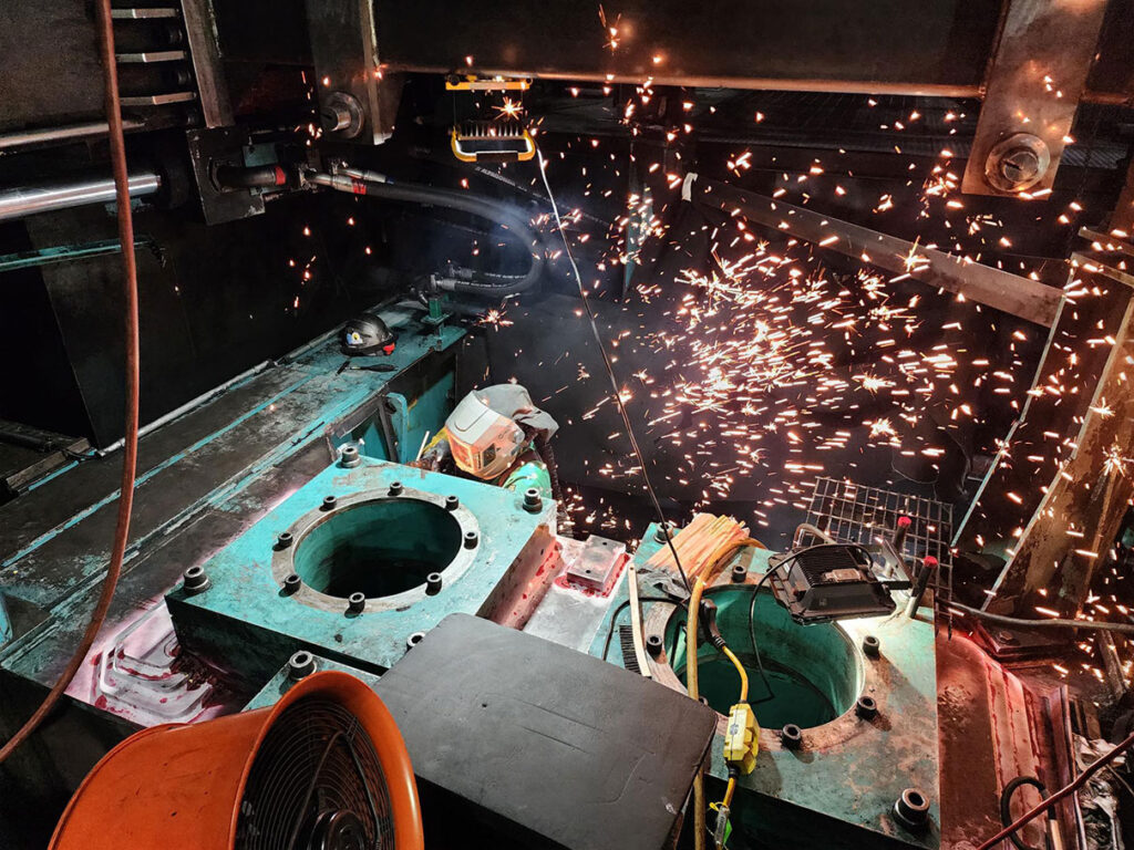 Fast Precision Certified Welding for Molding Press Repair